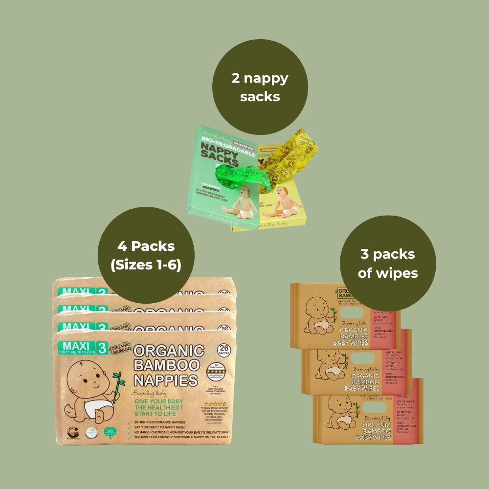 Bamboo Nappies, Wipes & Nappy Sacks Bundle Multipack offer– Discounted ...