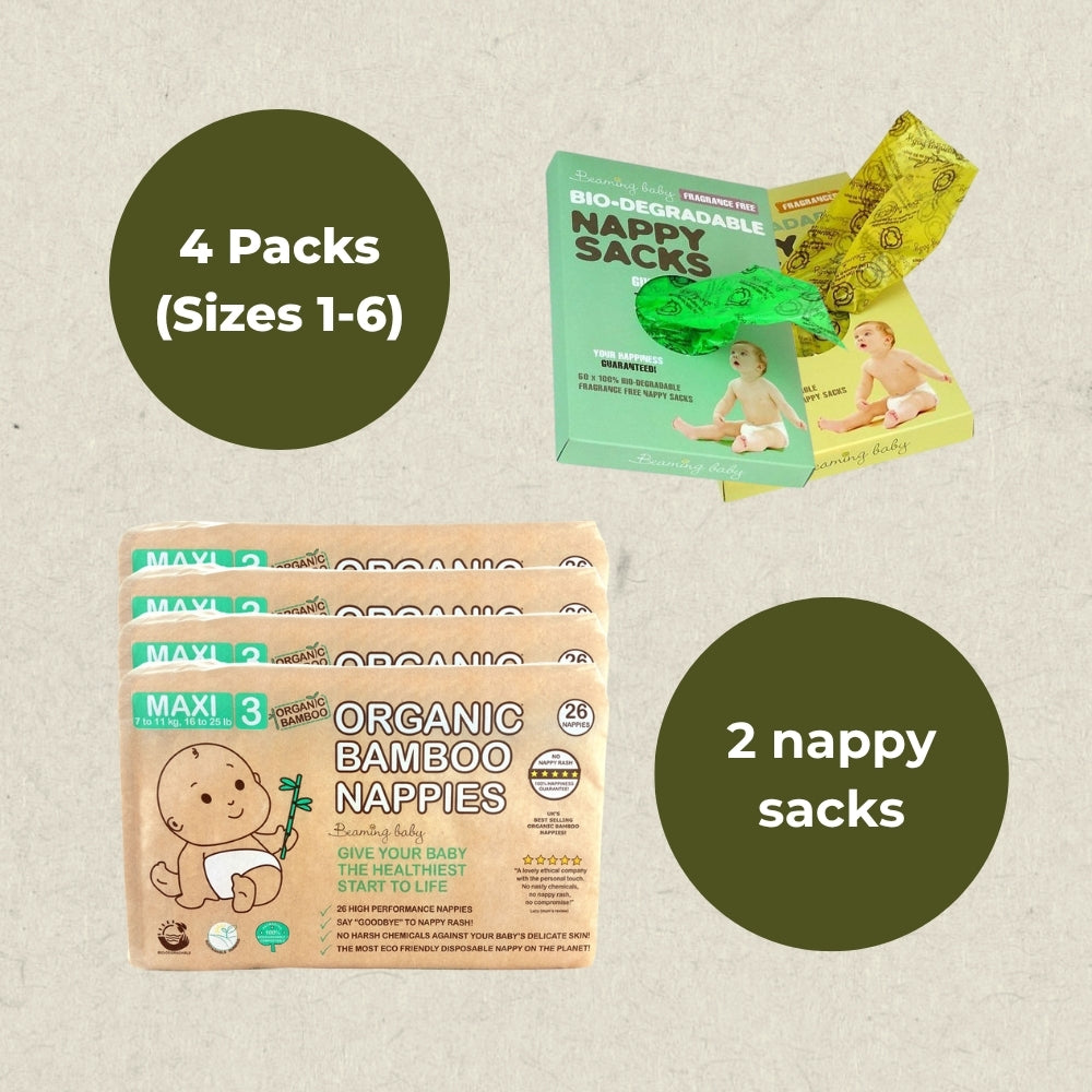 Bamboo Nappies & Nappy Sacks Bundle – Safe, Organic, Biodegradable ...